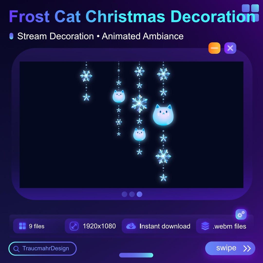 Frost Cat Animated Stream Decoration | Cat, Winter, Snow, Frost ...