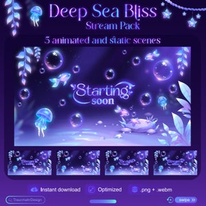Deep Sea Bliss ANIMATED Full Stream Pack | Overlays, Scenes, Stinger ...