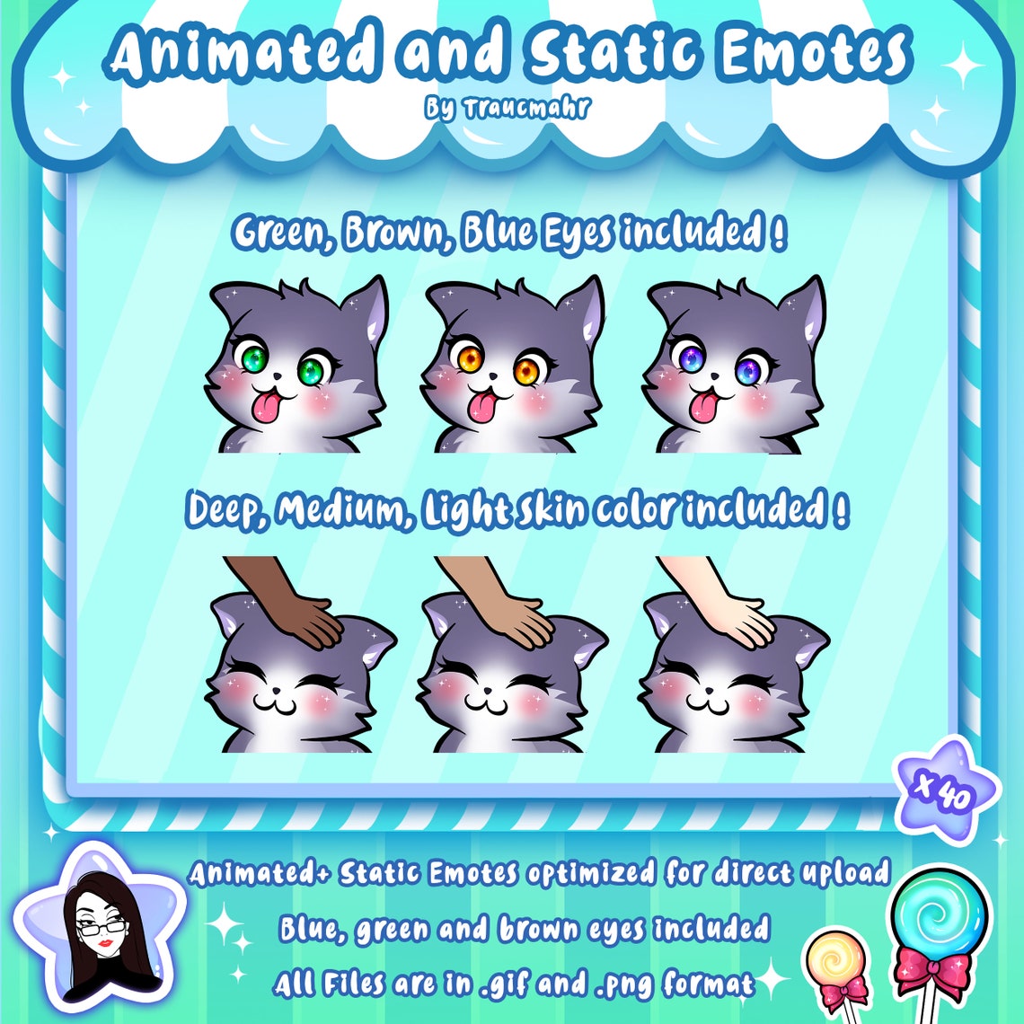 ANIMATED + STATIC Grey Wolf Emotes MEGA Bundle for Twitch and Discord ...
