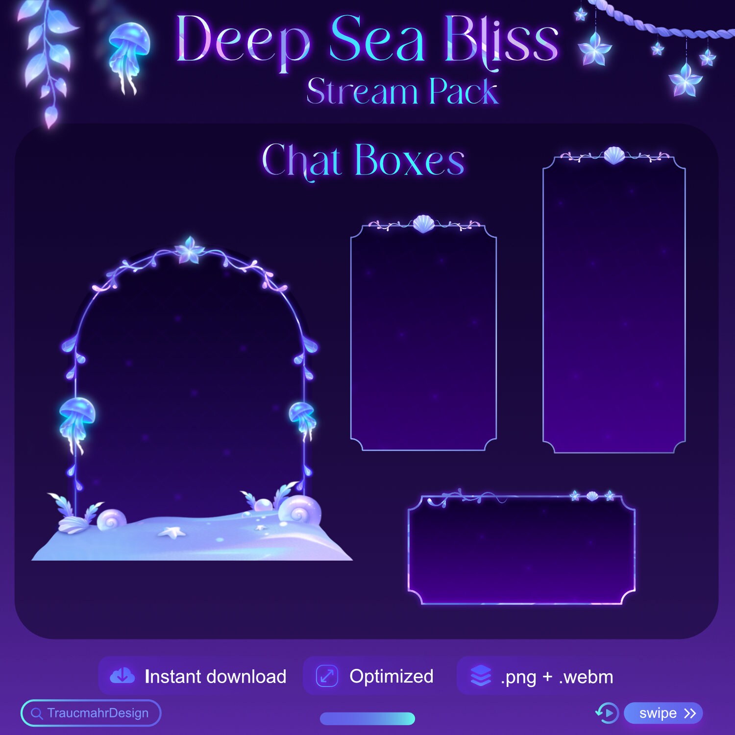 Deep Sea Bliss ANIMATED Full Stream Pack | Overlays, Scenes, Stinger ...
