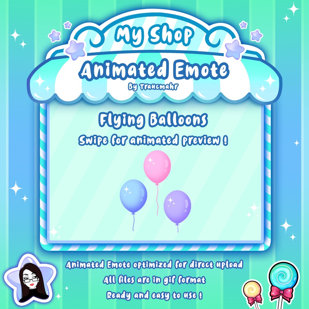 ANIMATED Emote, Balloons Emote, Birthday Emote, Hype Emote, Pastel ...