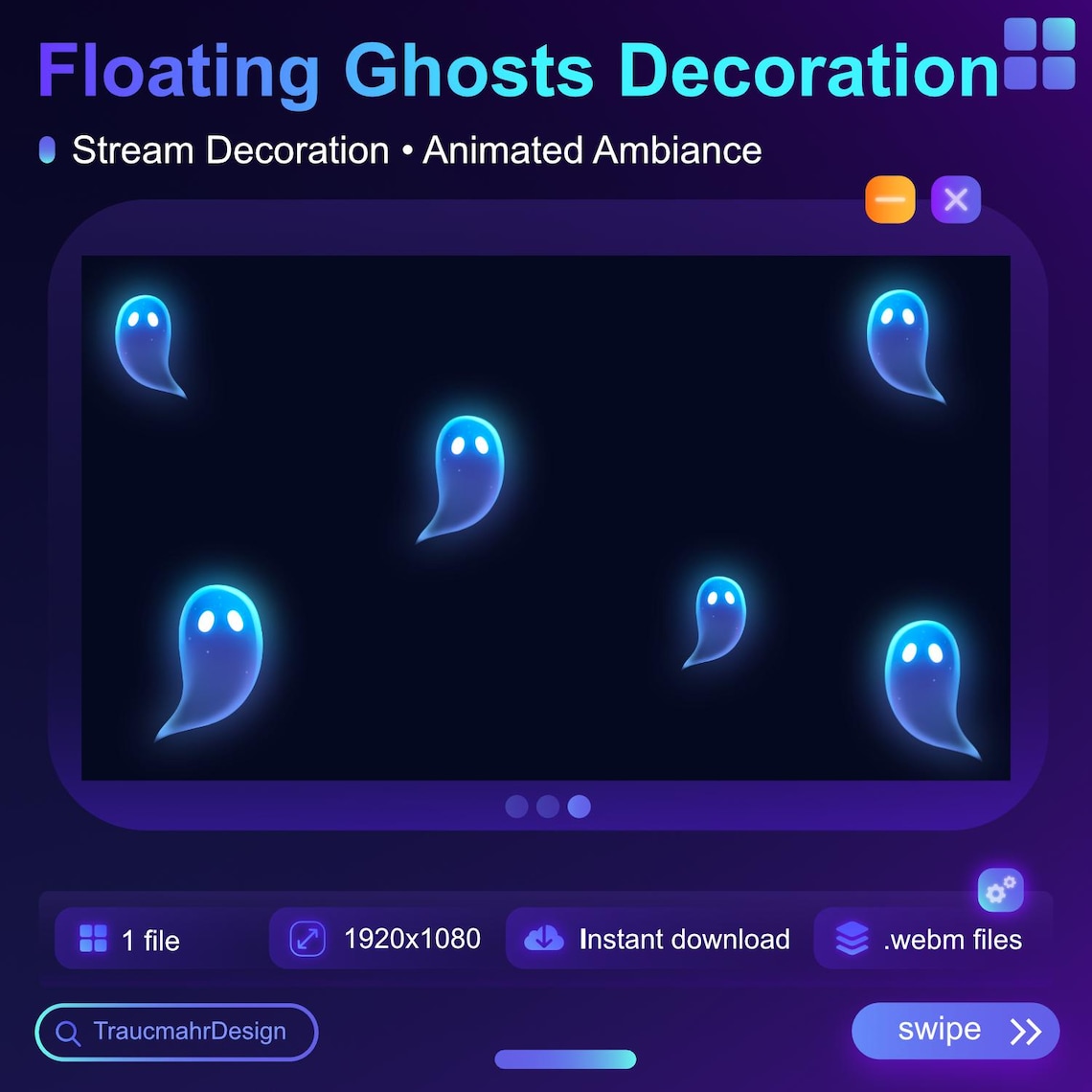 Spooky Halloween Ghost Animated Stream Decoration | Creepy, Horror ...