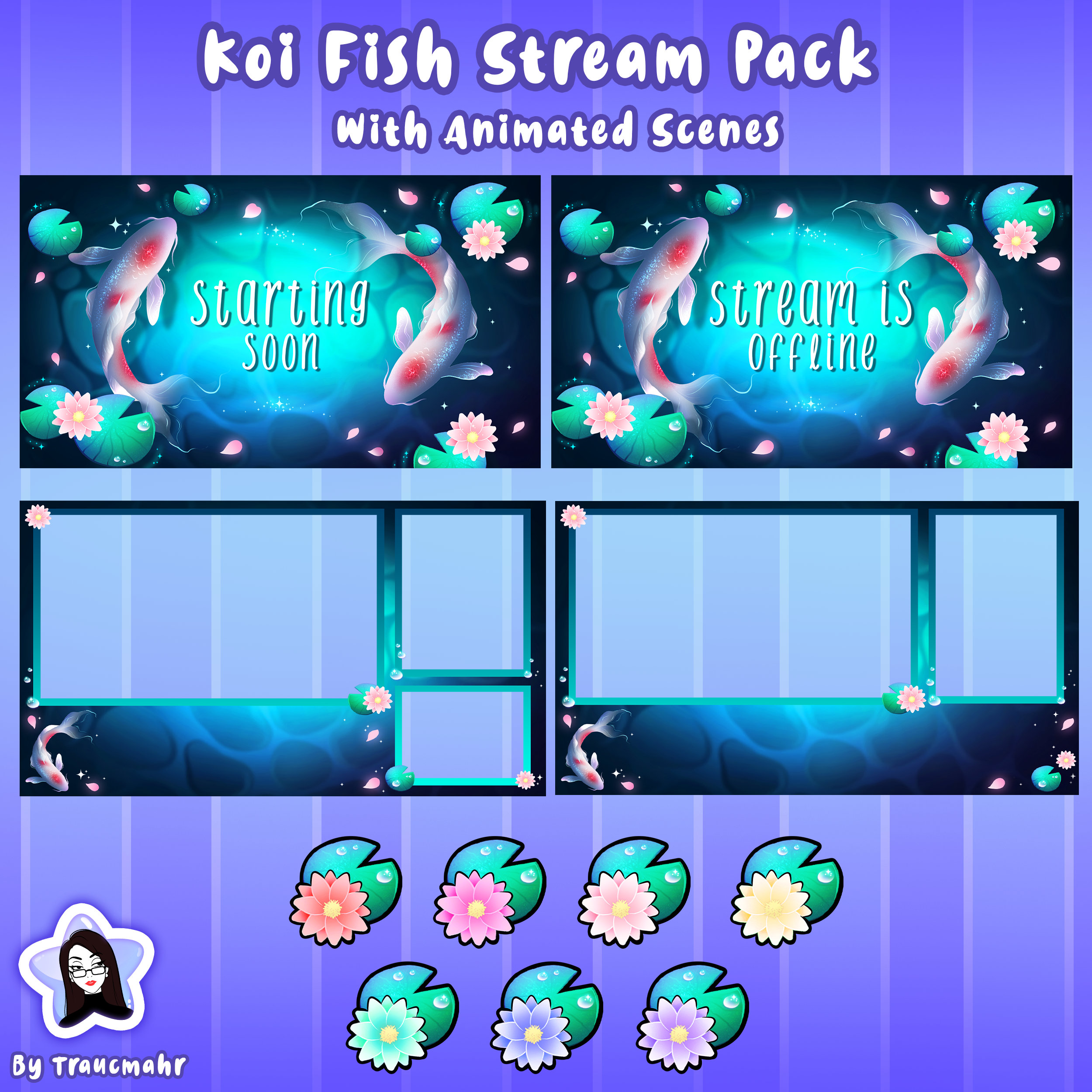 ANIMATED Shiny Koi Fish Stream Pack for Twitch 5 Animated - Etsy