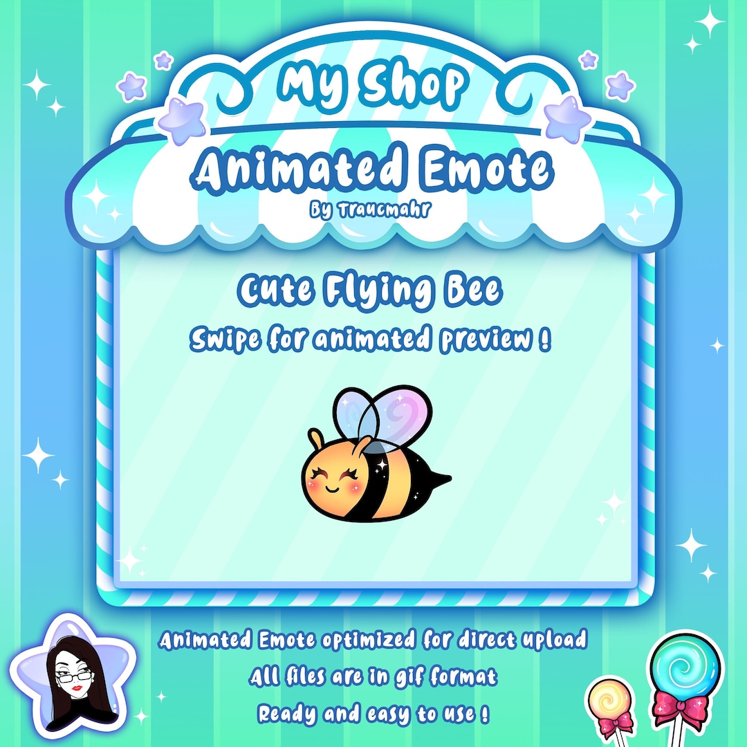 ANIMATED EMOTE, Bee Emote, Happy Flying Emote, Emote, Insect Emote ...