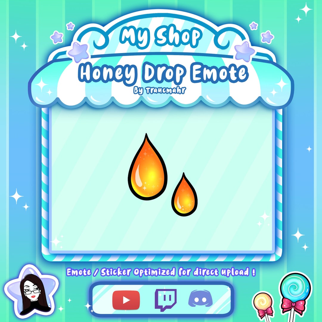 Cute Honey Drop Emote for Twitch, Discord and More ! Streaming Gaming ...