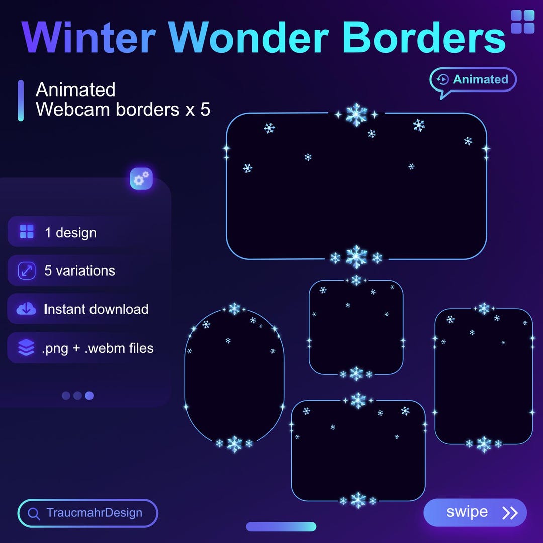Winter Webcam Borders | Camera Borders | Overlay | Vtuber | Christmas ...
