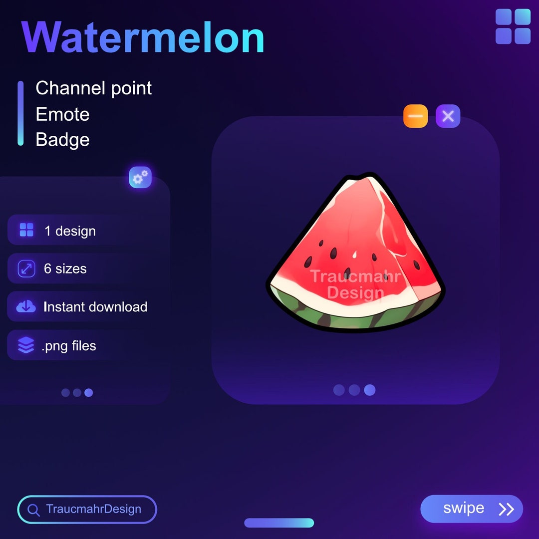 Watermelon | Twitch Channel Point | Emote | Subscriber Badge | Bit ...