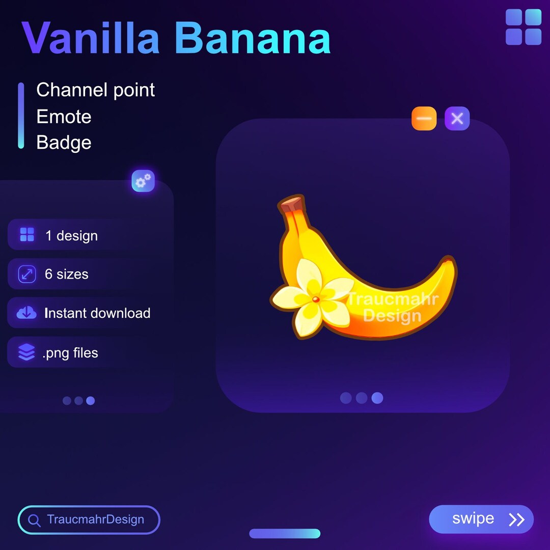 Vanilla Banana | Twitch Channel Point | Emote | Subscriber Badge | Bit ...