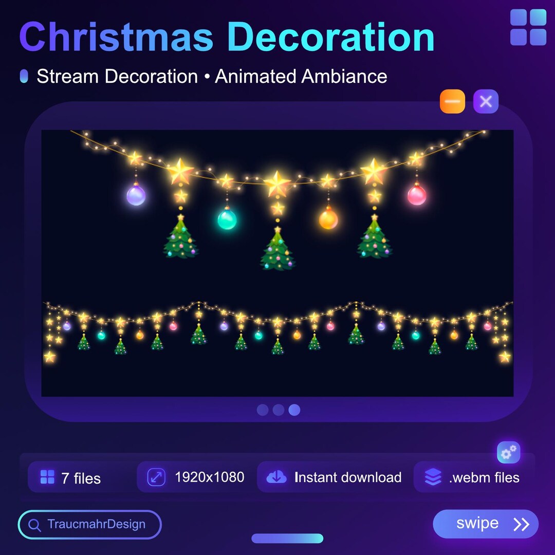 Christmas Garland Animated Stream Decoration | Winter, Christmas ...