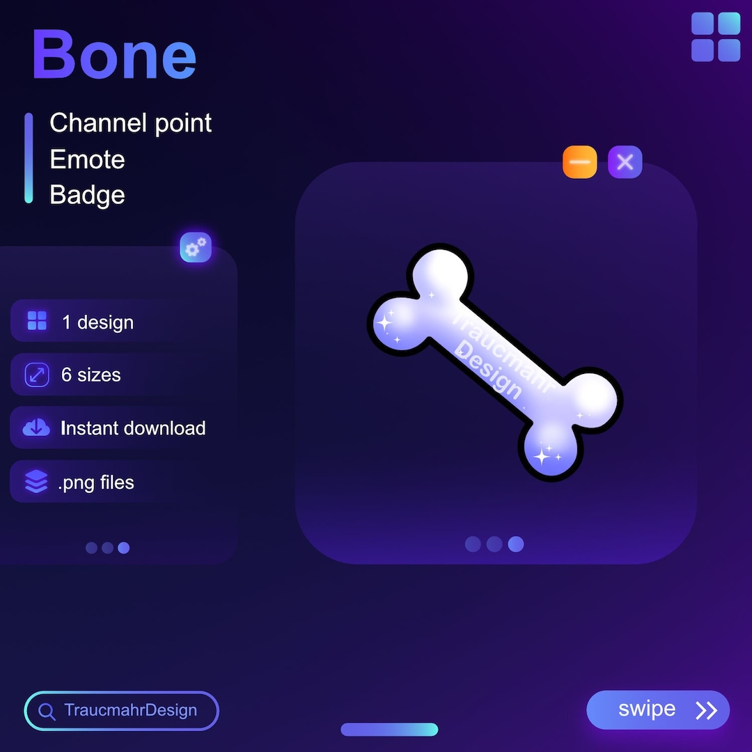 Bone | Twitch Channel Point | Emote | Badge | Bit Badge • Skeleton ...