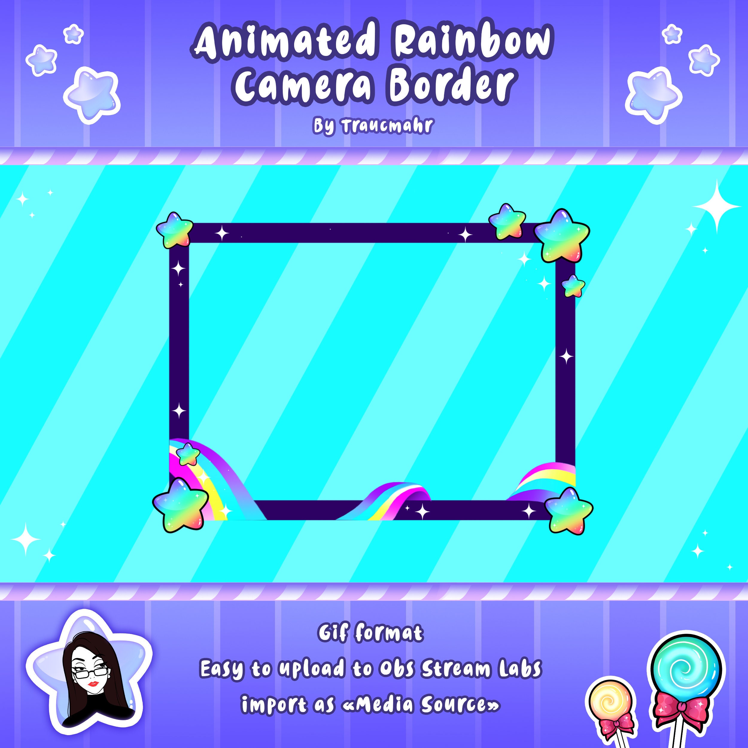 ANIMATED Rainbow Camera Border for Your Stream Twitch and - Etsy UK