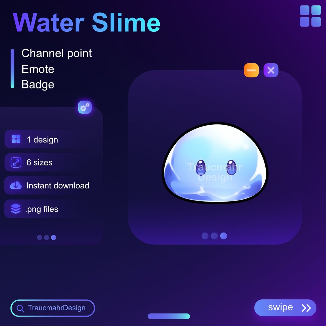 Water Slime | Twitch Channel Point | Emote | Subscriber Badge | Bit ...