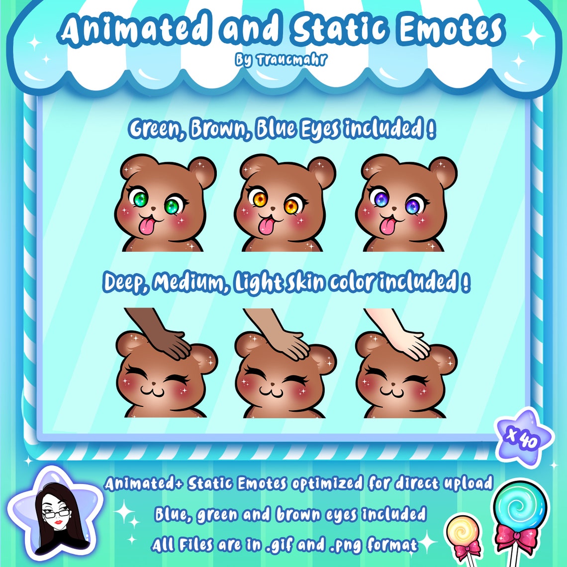 ANIMATED + STATIC Brown Bear Emotes MEGA Bundle for Twitch and Discord ...
