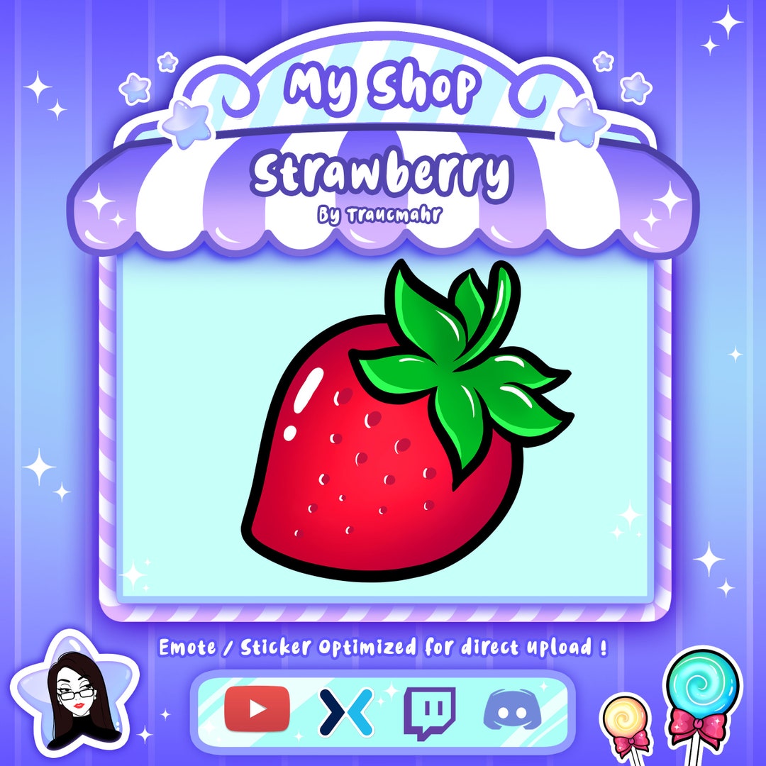 Strawberry Emote for Twitch, Discord, Mixer and More ! - Etsy