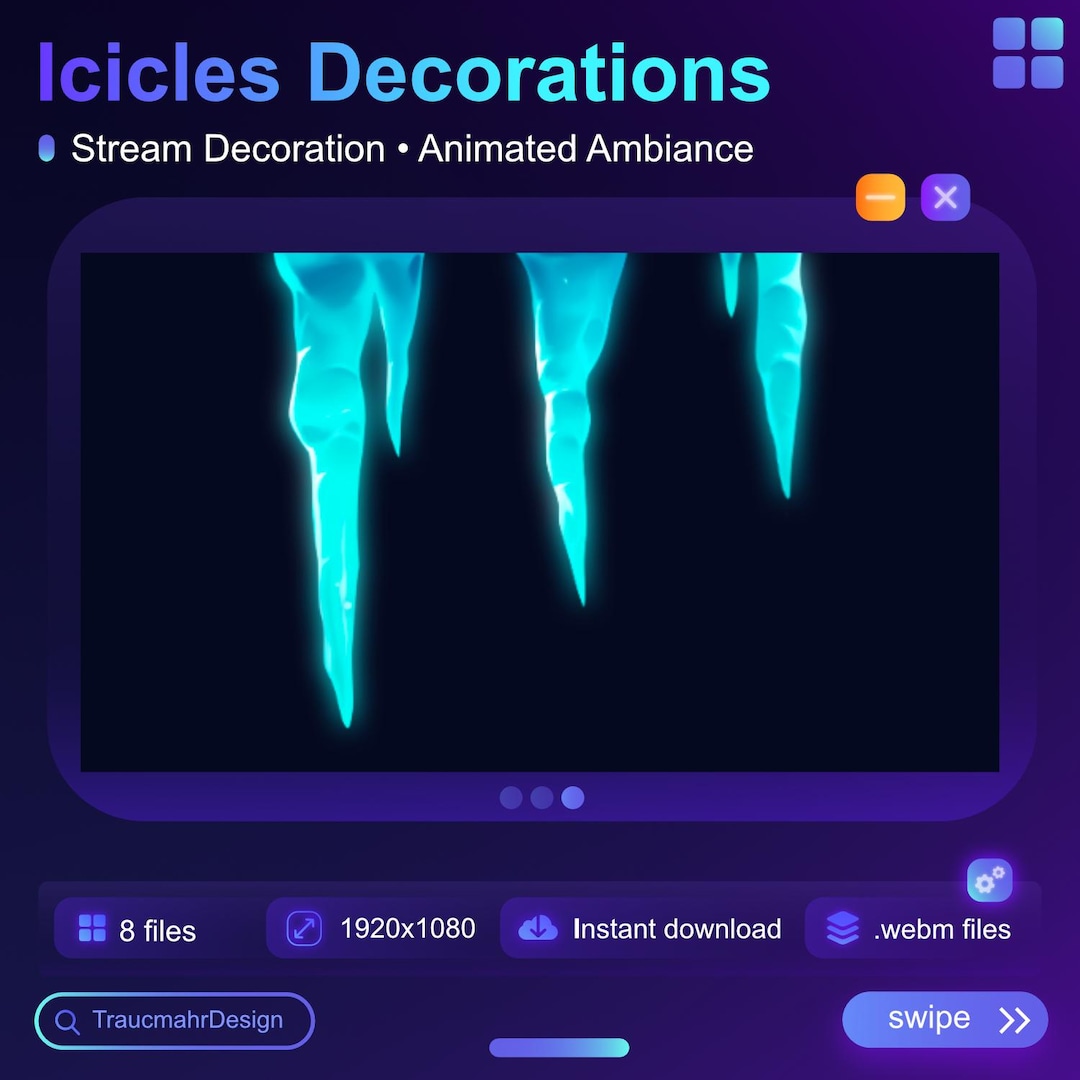 Icicle Animated Stream Decoration | Frost, Winter, Icicles, Snow, Chill ...