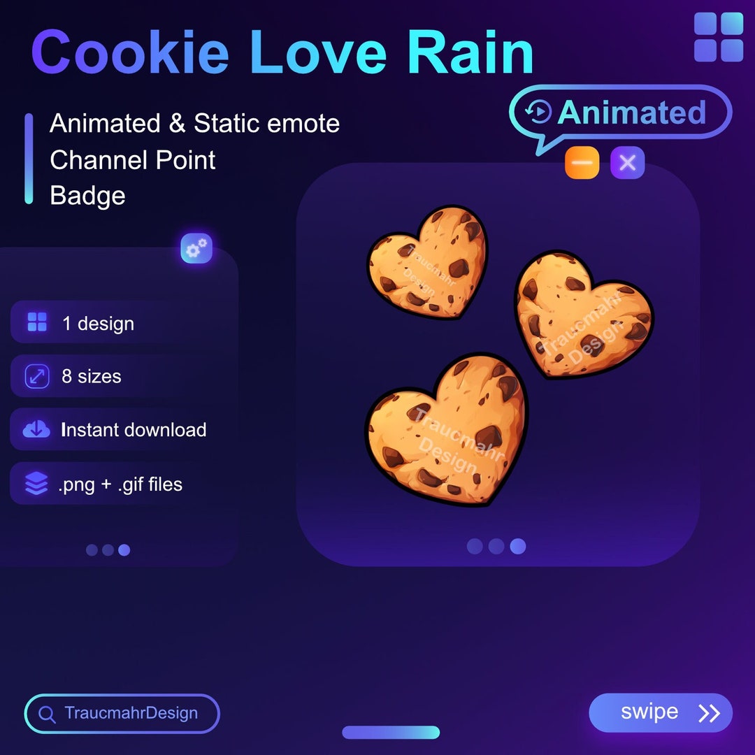 ANIMATED + STATIC, Cookie Emote, Cookie Hype Emote, Food Emote, Cake ...