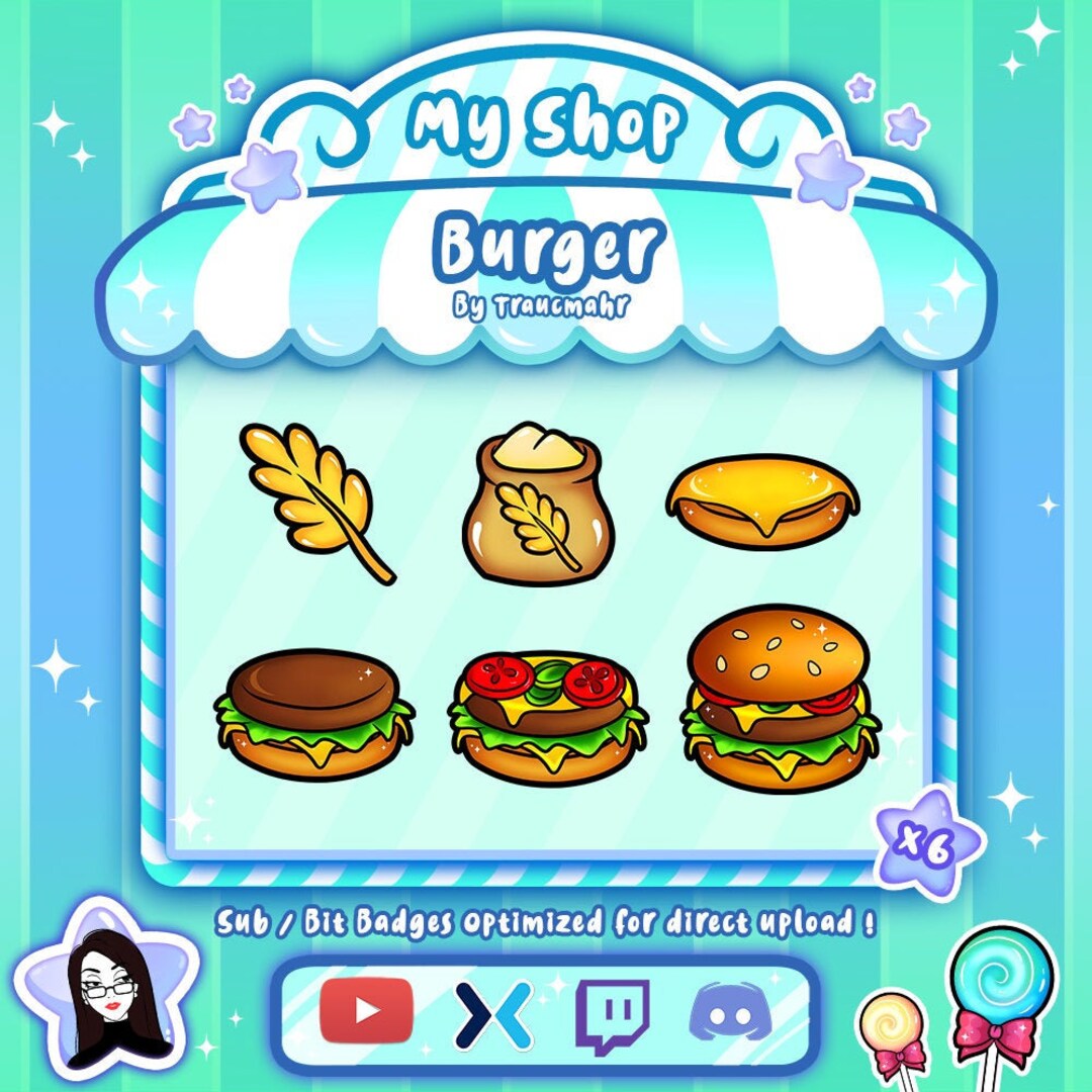Burger Sub / Bit Badges for Twitch, Discord and More ! Twitch ...