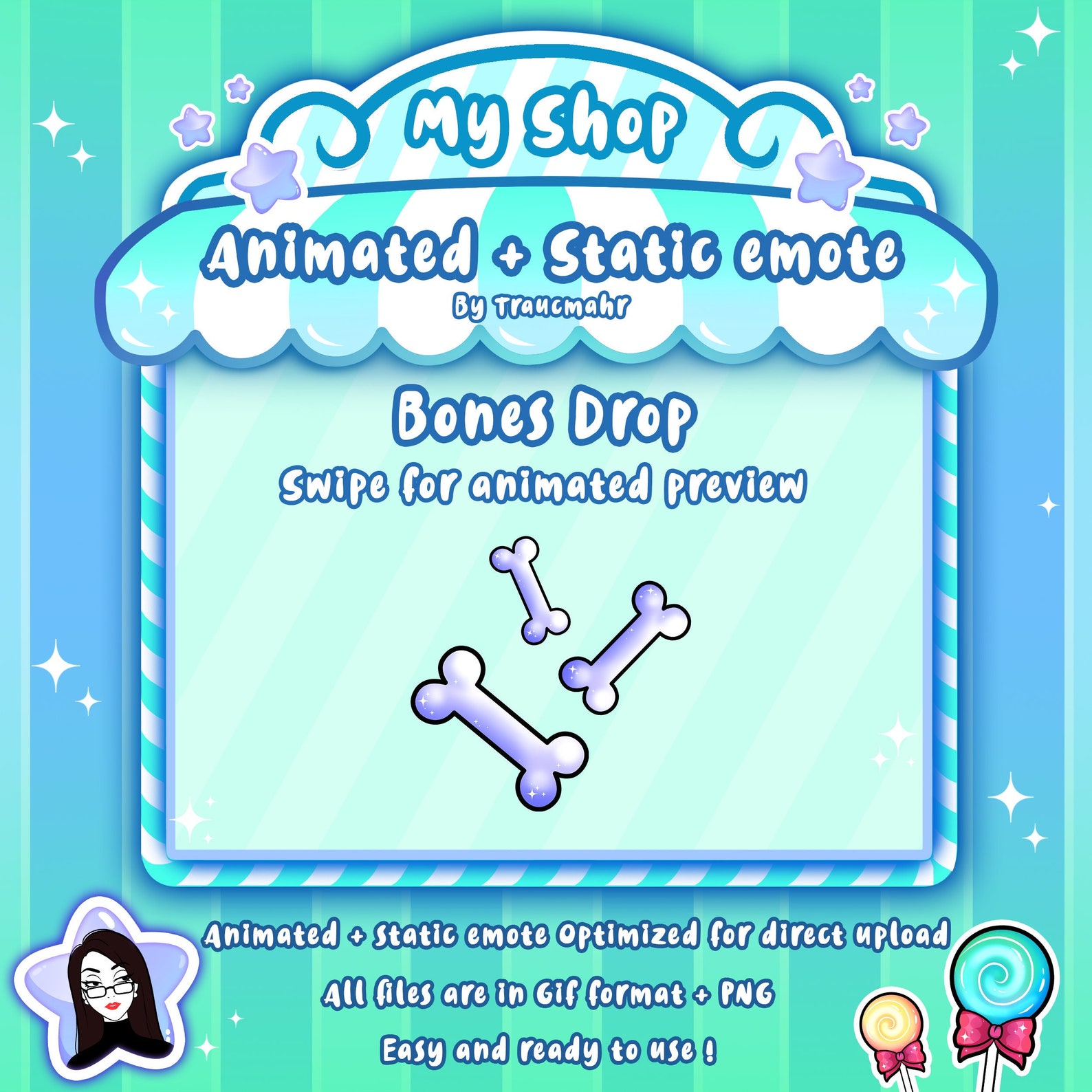 ANIMATED STATIC Bones Emote Skeleton Halloween Emote Hype - Etsy