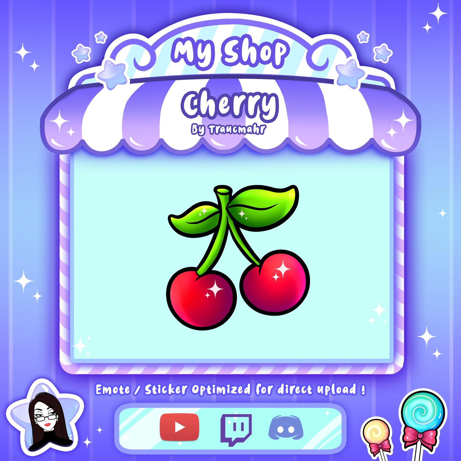 Cherry Emote para Twitch Discord y más Streaming Gaming - Etsy España
