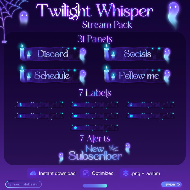 Twilight Whisper ANIMATED Stream Pack | Halloween Overlays, Scenes ...
