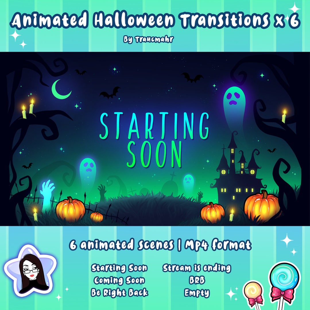 ANIMATED Halloween Transitions X6, Scenes for Streaming, Streamer ...