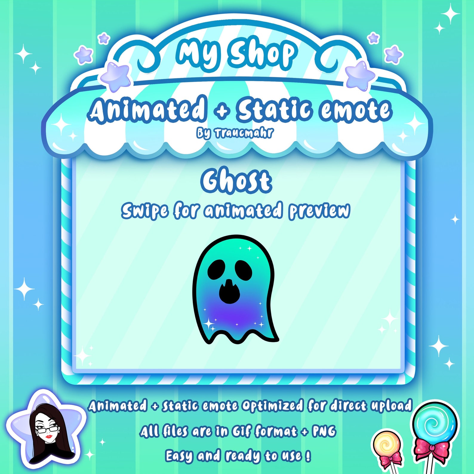 ANIMATED STATIC Ghost Emote Halloween Emote Monster - Etsy