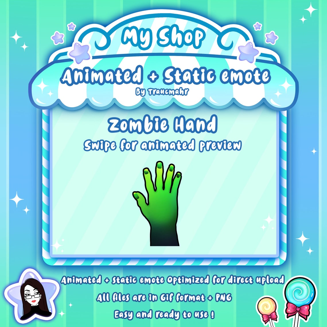 ANIMATED + STATIC, Zombie Emote, Halloween Emote, Monster Emote, Spooky ...