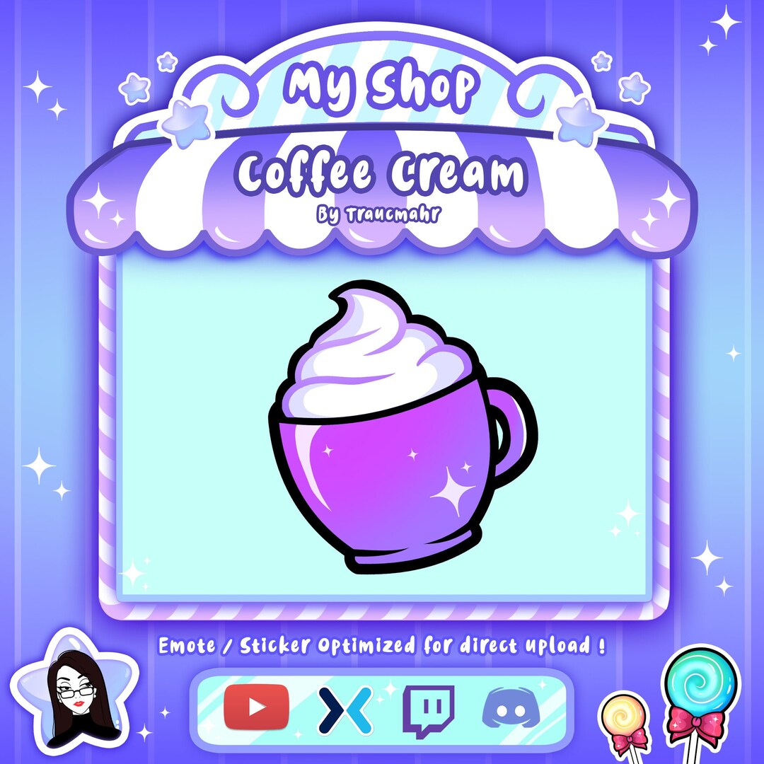 Coffee Cream Emote for Twitch, Discord, Mixer and More ! - Etsy