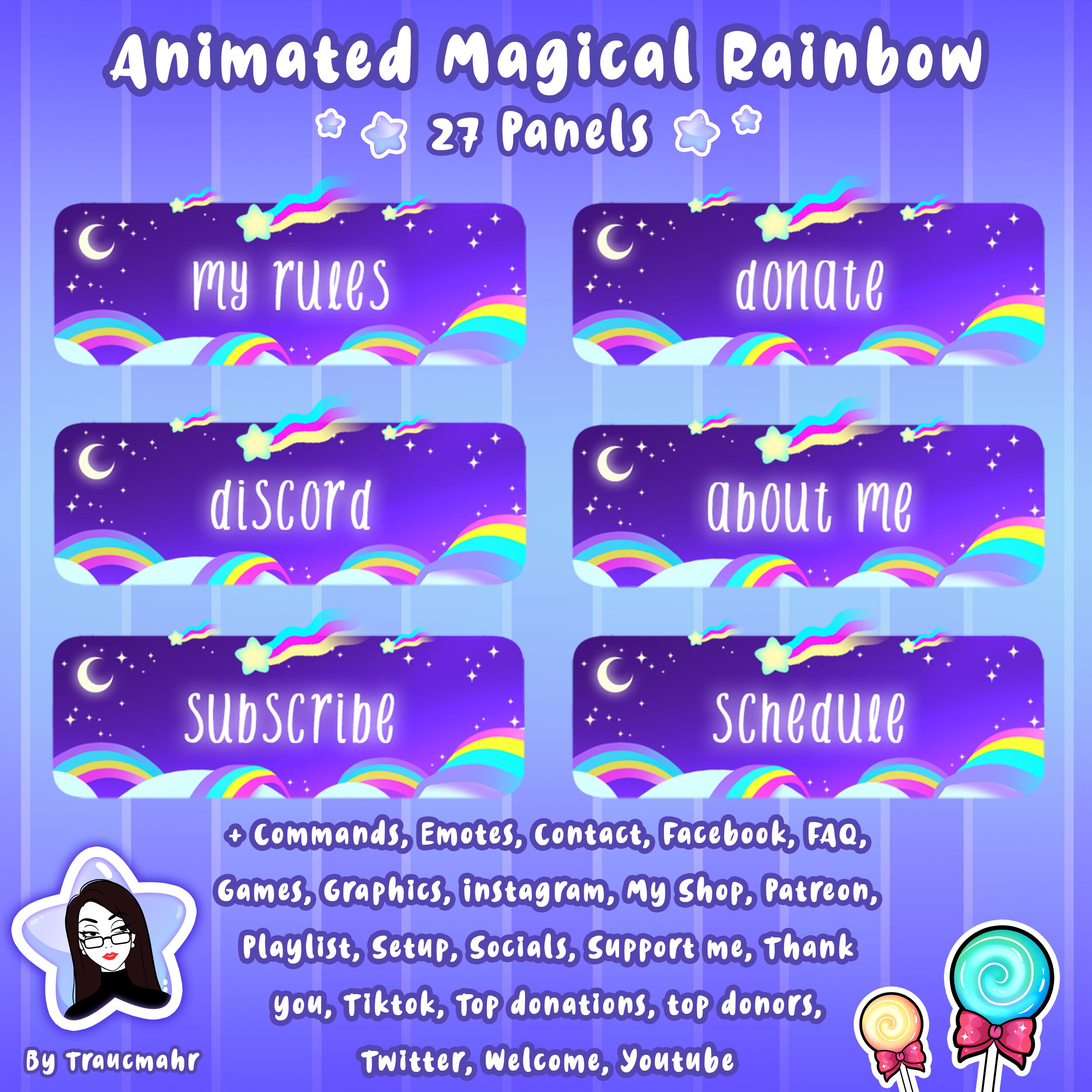 ANIMATED Magical Rainbow Overlays Scenes and Panels Pack for | Etsy