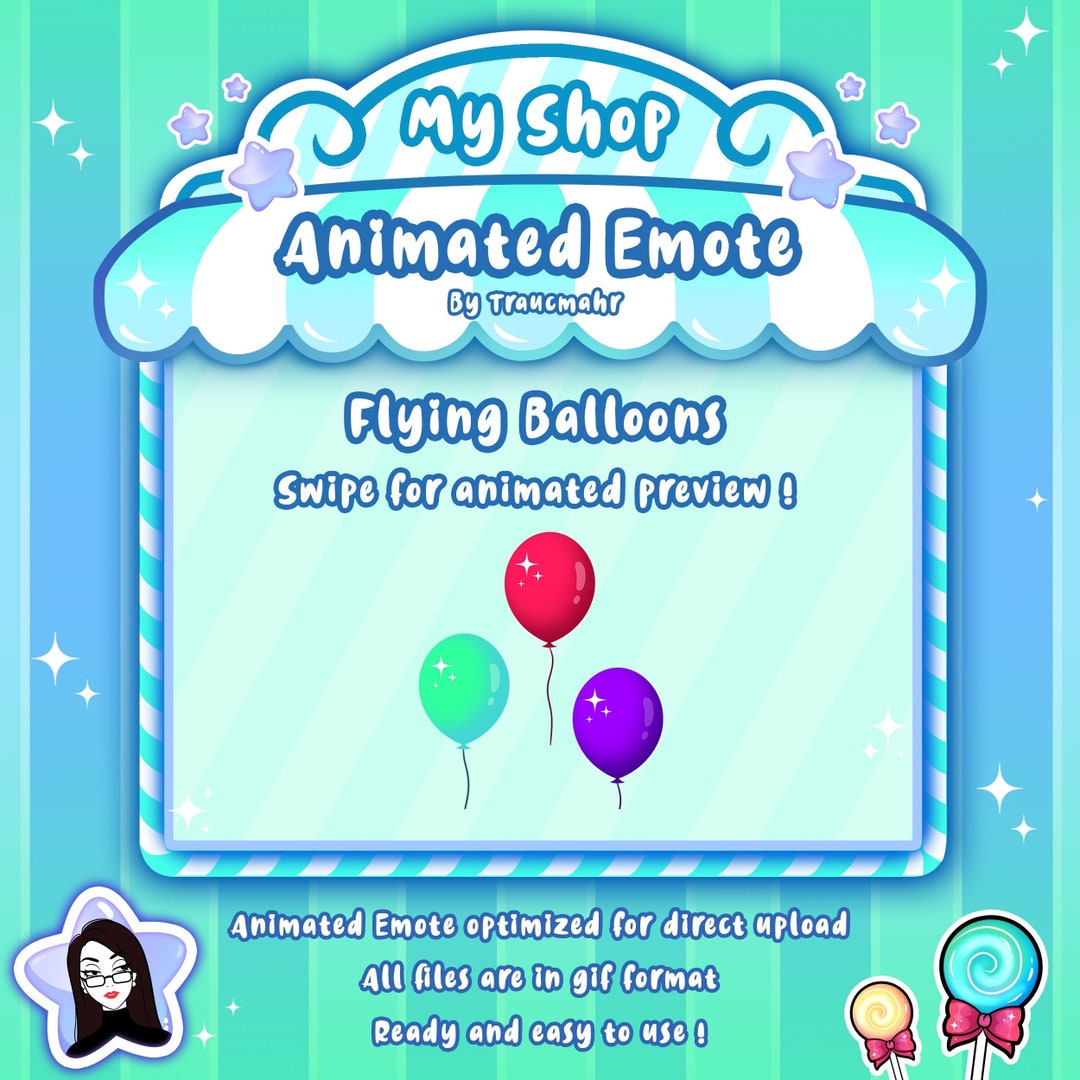 ANIMATED Emote, Balloons Emote, Birthday Emote, Hype Emote, Balloons ...
