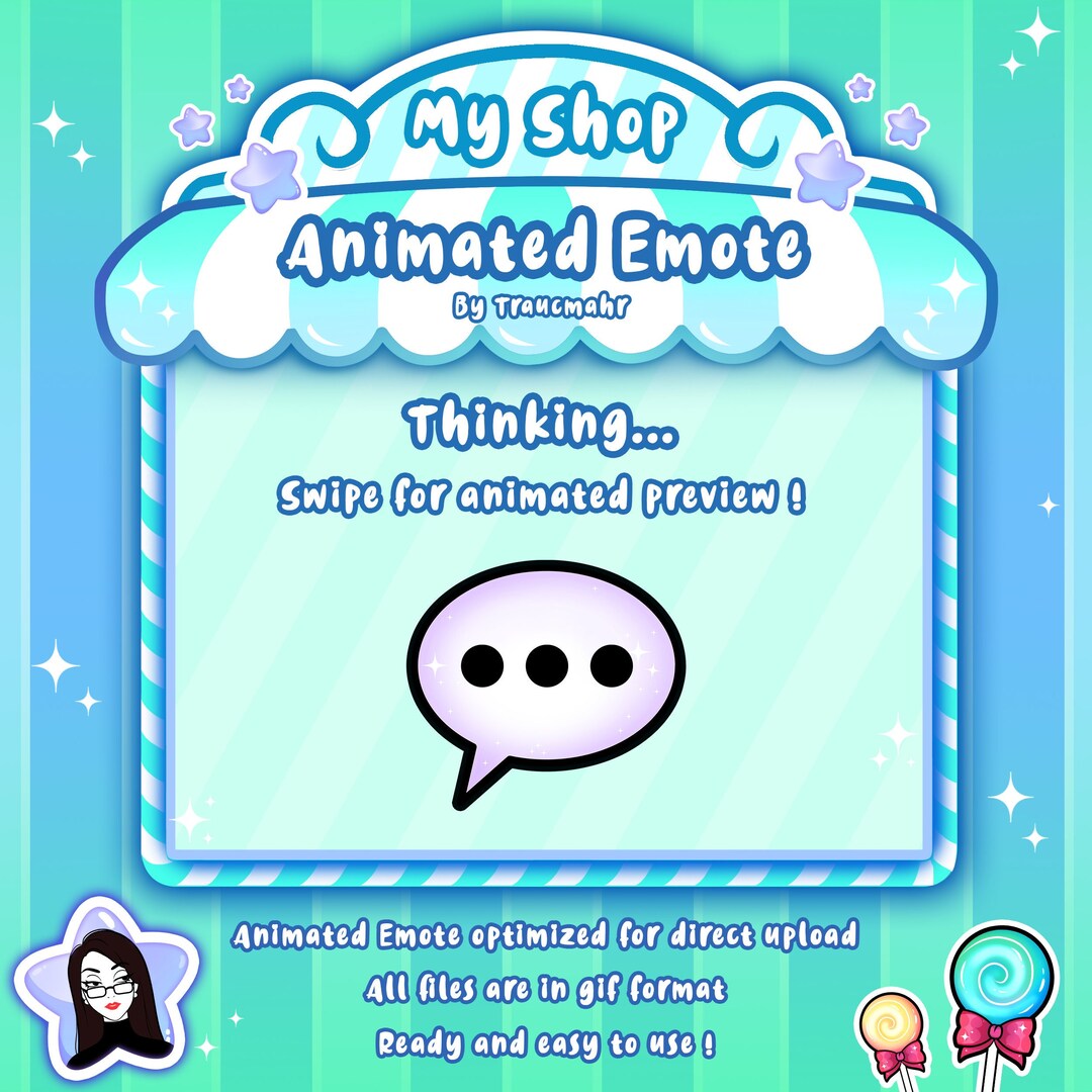 ANIMATED EMOTE, Thinking Emote, Confused Emote, Boring Emote, Bubble ...