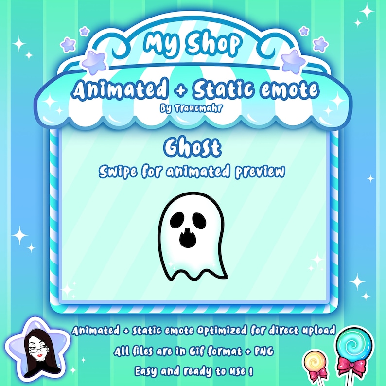 ANIMATED + STATIC, Ghost Emote, Halloween Emote, Monster Emote, Spooky ...