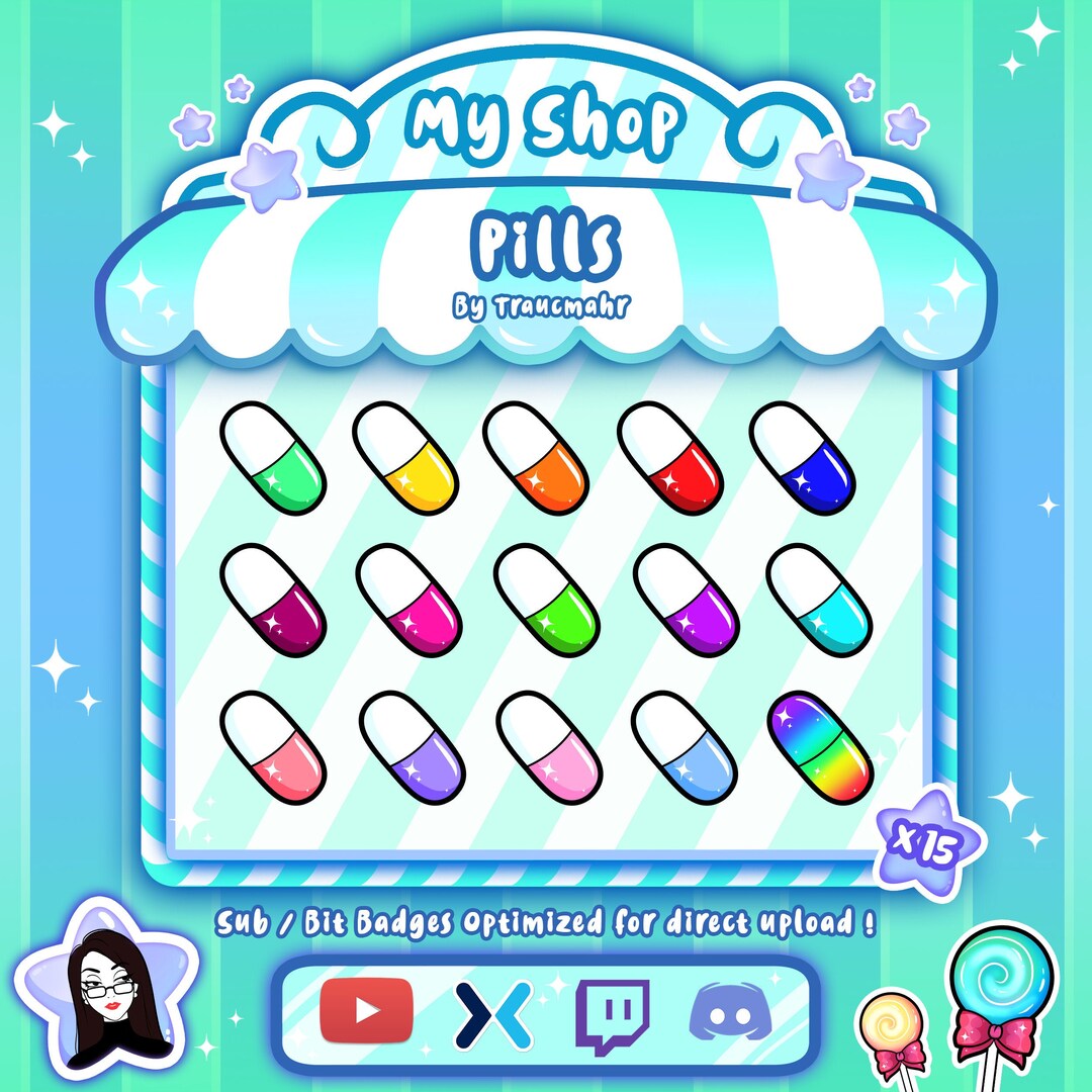 Pills Sub / Bit Badges for Twitch, Discord and More ! Twitch Subscriber ...