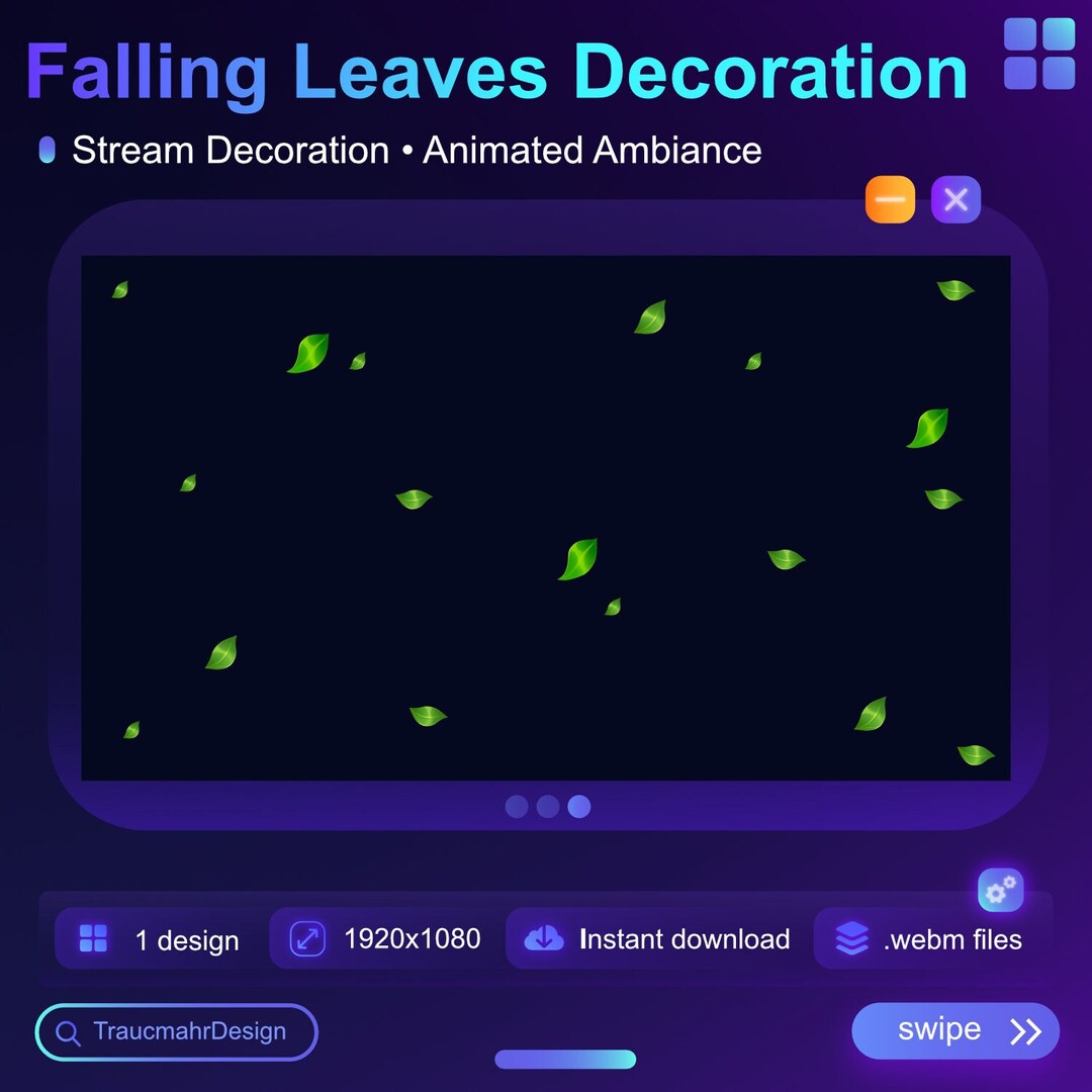 Leaves Animated Stream Decoration | Falling Green Leaves | Vtuber ...