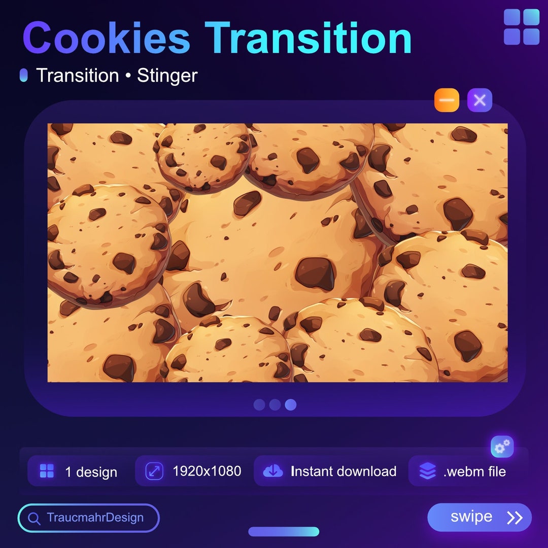 Cookie Animated Transition | Stinger | Stream Animation | Overlay ...