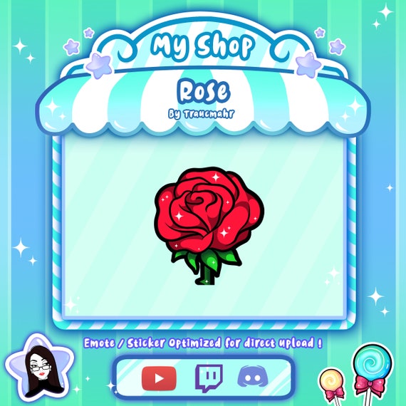 Cute Red Rose Flower Emote for Twitch Discord and More | Etsy