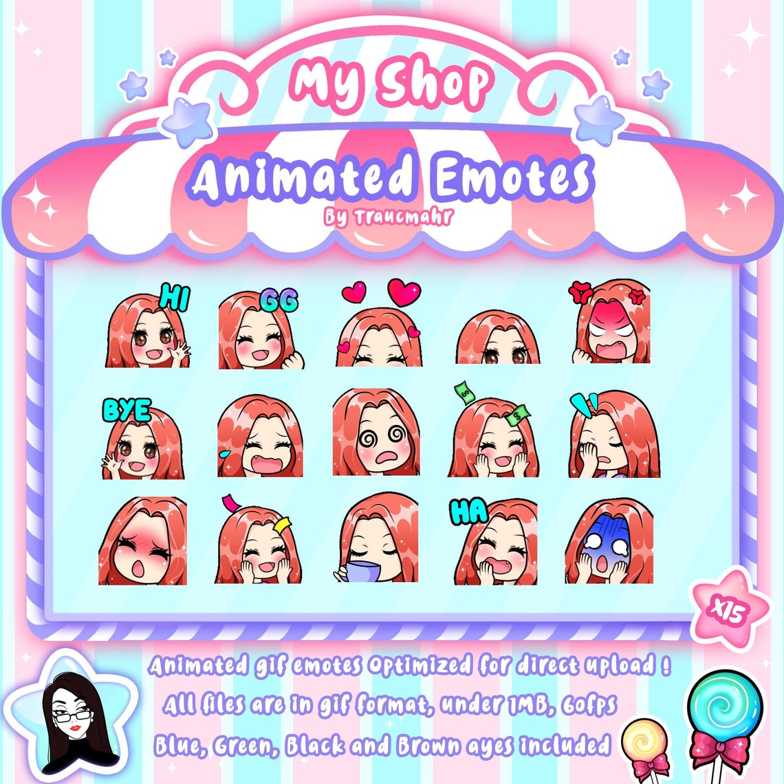 ANIMATED GIF Emotes Mega Bundle for Twitch and Discord Cute - Etsy