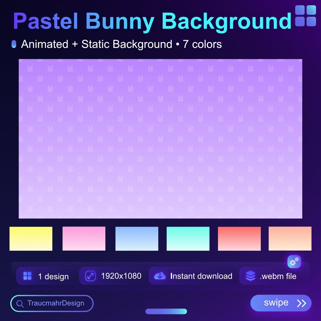 Bunny Animated Background X7 | Stream Decoration | Overlay | Vtuber ...