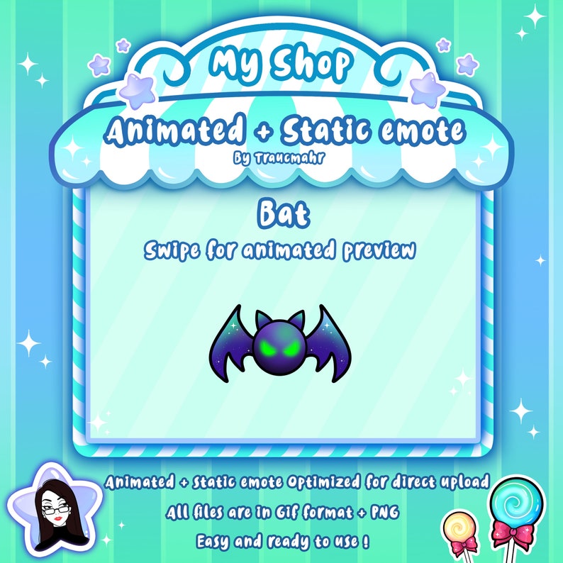 ANIMATED STATIC Bat Emote Halloween Emote Monster Emote - Etsy