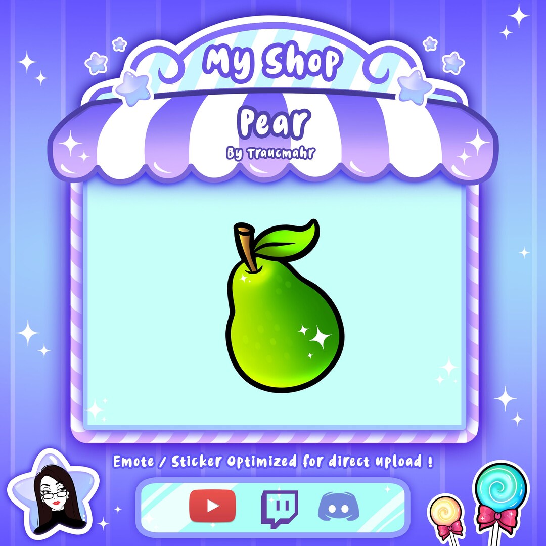 Pear Emote for Twitch, Discord and More ! Streaming Gaming - Etsy