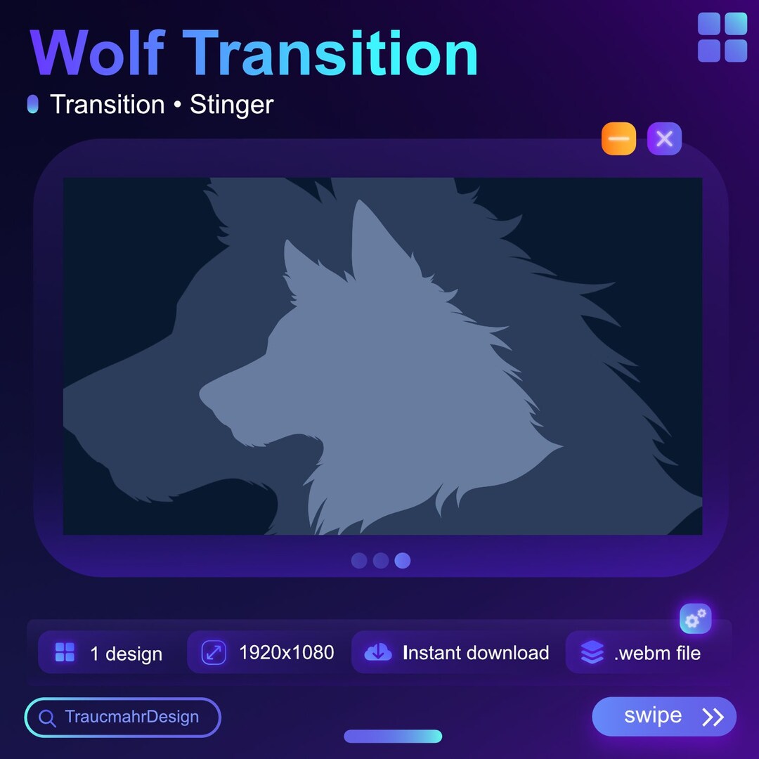 Dark Wolf Animated Transition | Stinger | Stream Animation | Overlay ...