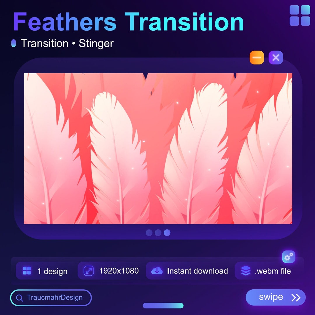 Pink Feathers | Animated Transition | Stinger | Stream Animation ...