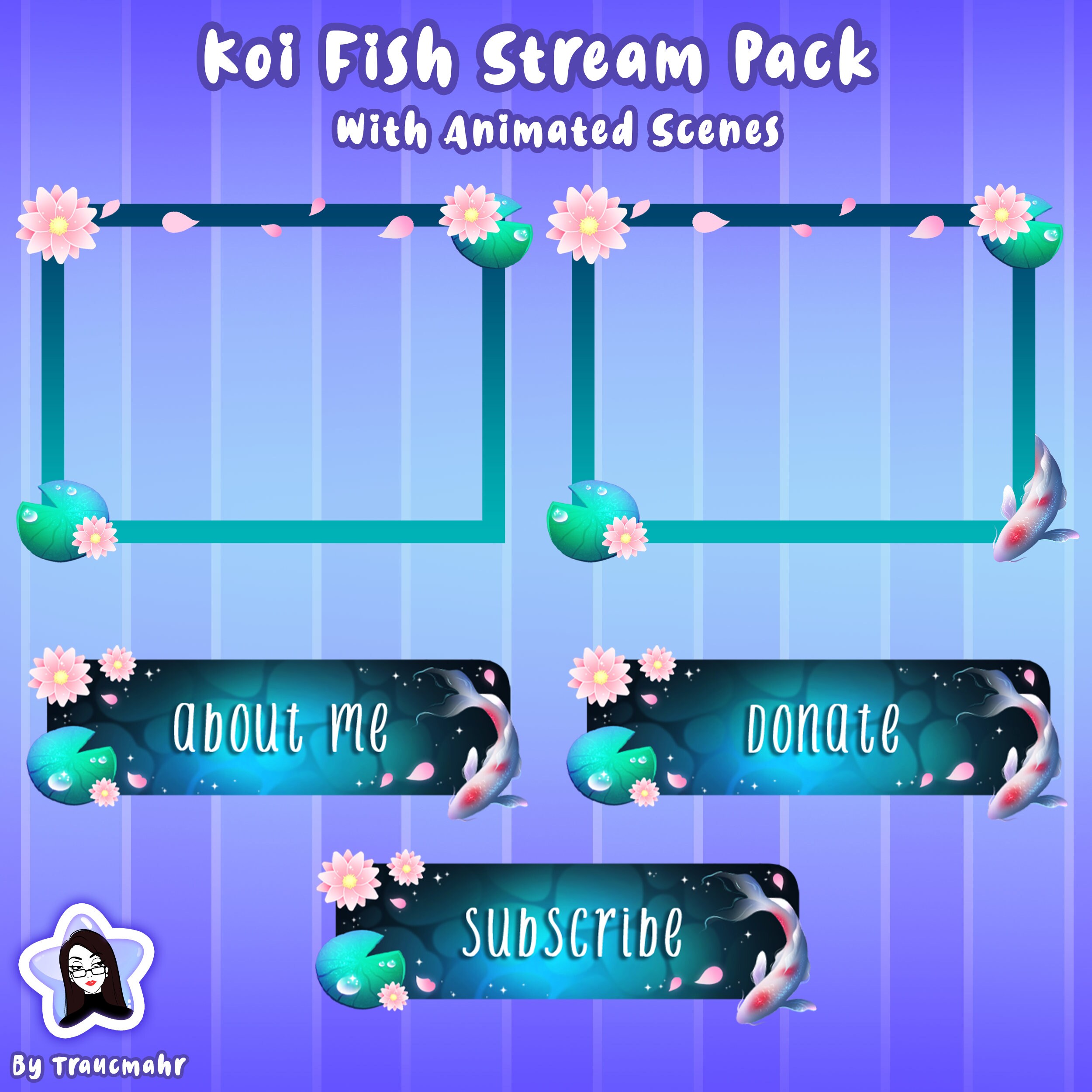 ANIMATED Shiny Koi Fish Stream Pack for Twitch 5 Animated - Etsy