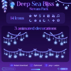 Deep Sea Bliss ANIMATED Full Stream Pack | Overlays, Scenes, Stinger ...