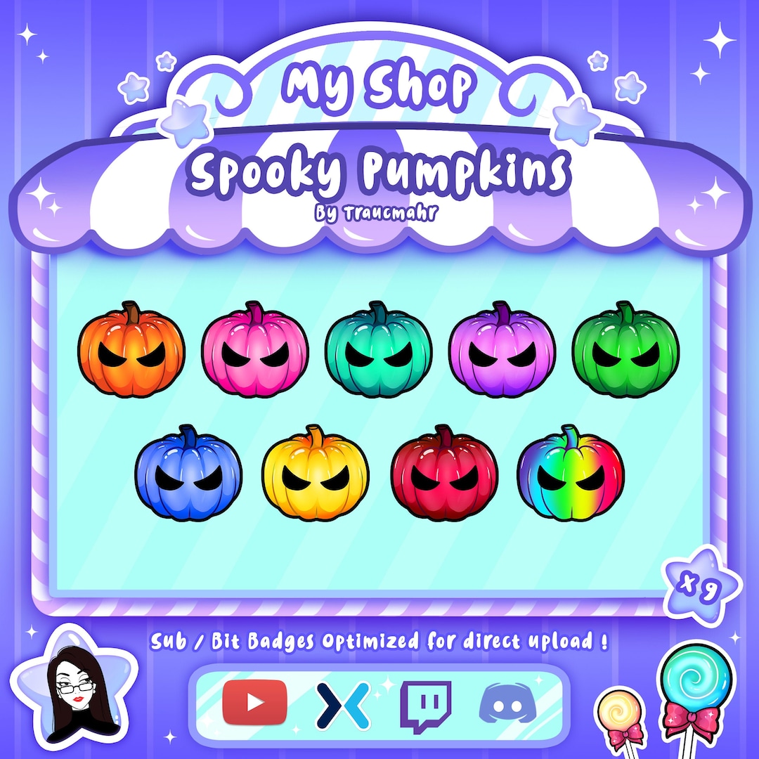 Spooky Pumpkins Sub / Bit Badges for Twitch, Discord and More ! Twitch ...