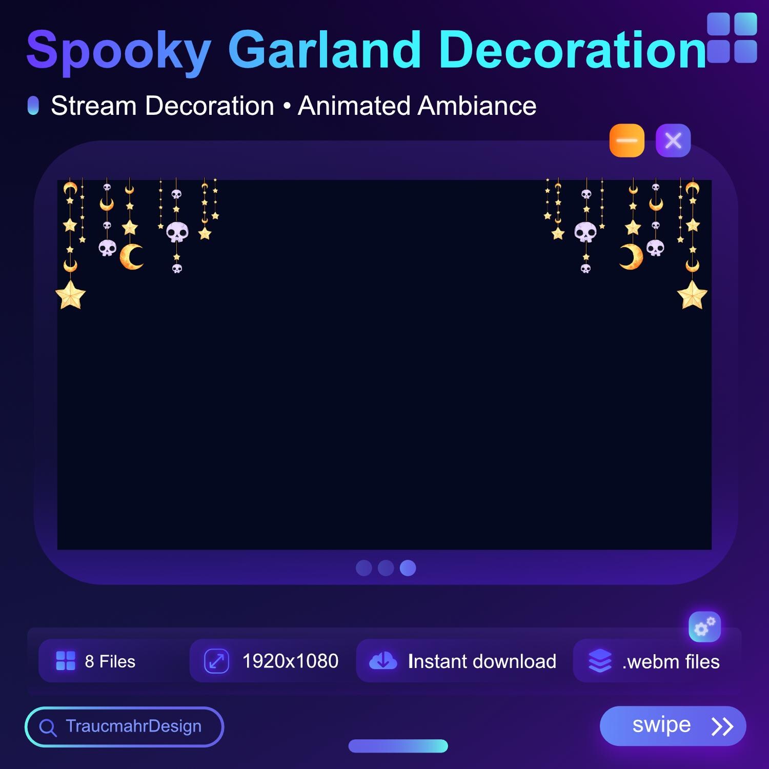 Spooky Halloween Animated Stream Decoration | Creepy, Horror, Moon ...