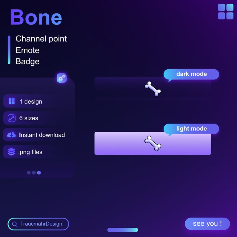 Bone | Twitch Channel Point | Emote | Badge | Bit Badge • Skeleton ...