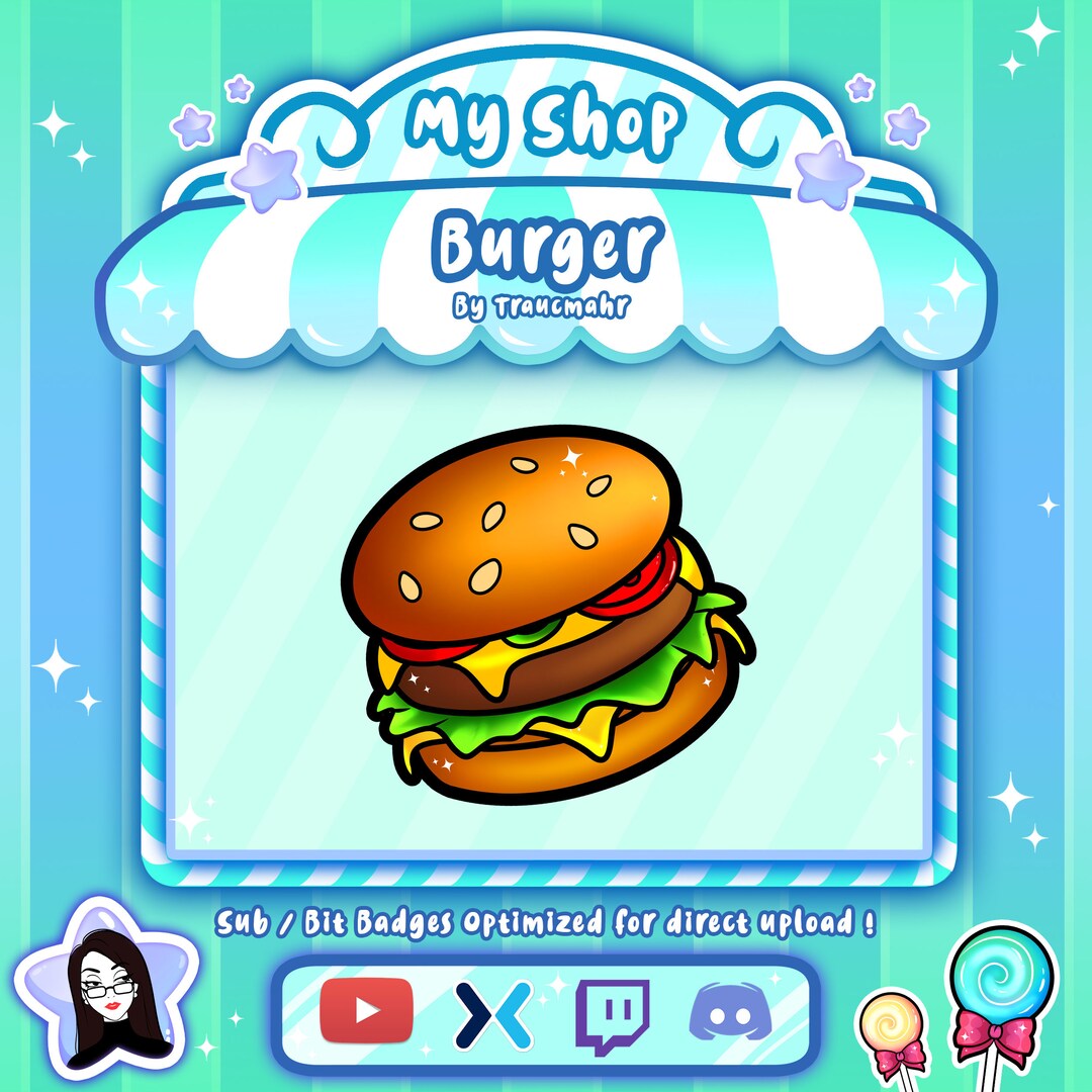 Yummy Burger Emote for Twitch, Discord, Mixer and More ! - Etsy