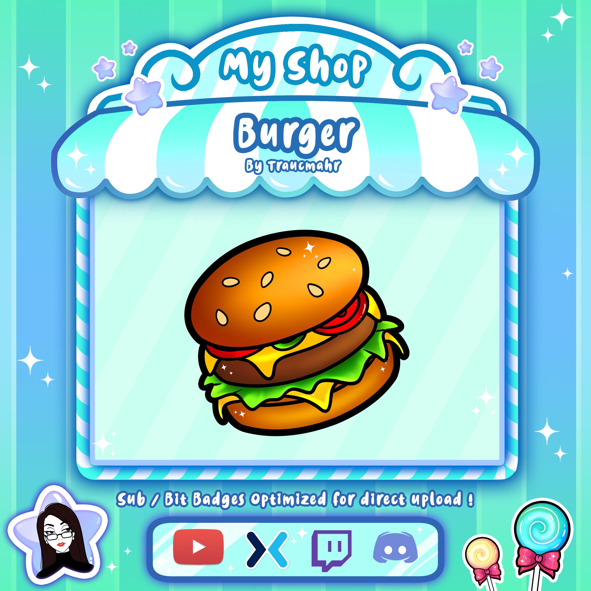 Yummy Burger Emote for Twitch, Discord, Mixer and More ! - Etsy UK