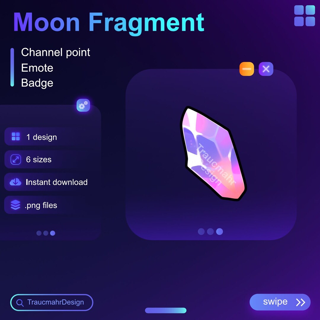 Moon Fragment | Twitch Channel Point | Emote | Badge | Bit Badge ...